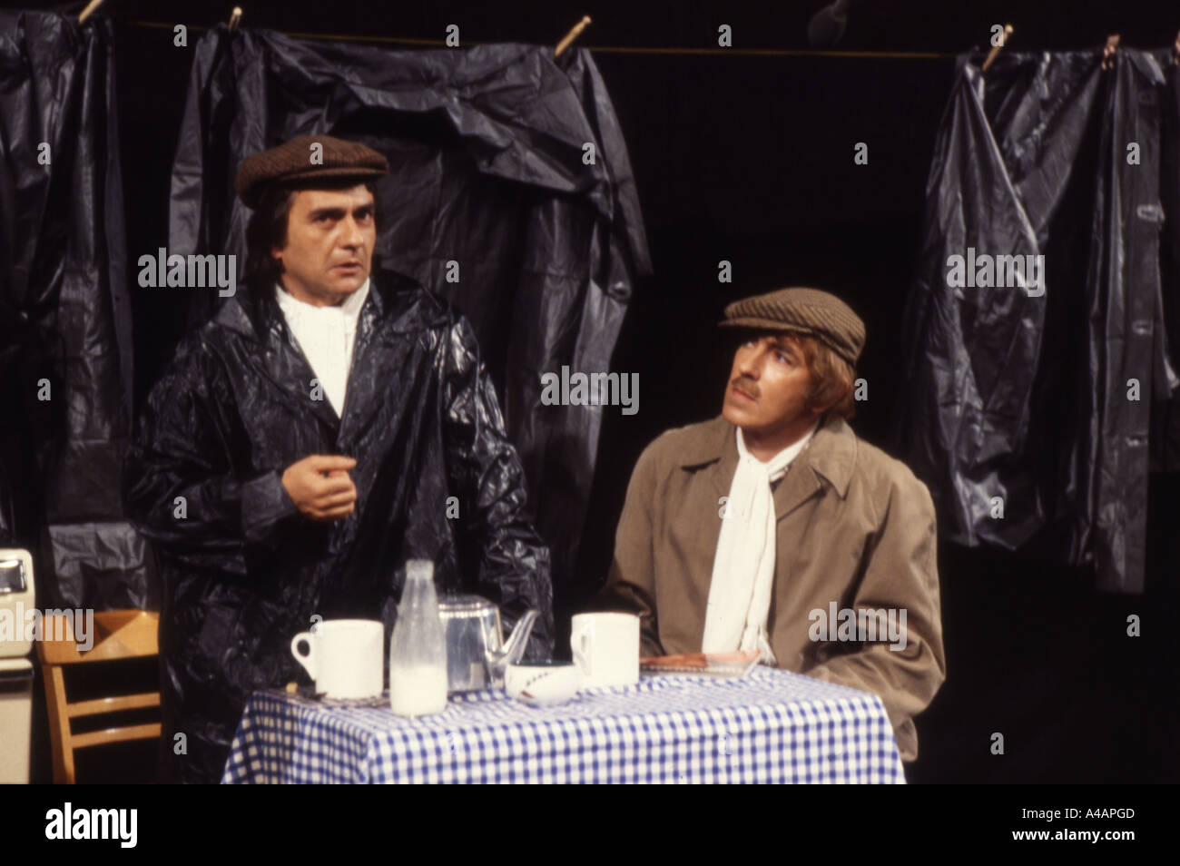 PETER COOK seated and DUDLEY MOORE in their UK TV series Stock Photo ...