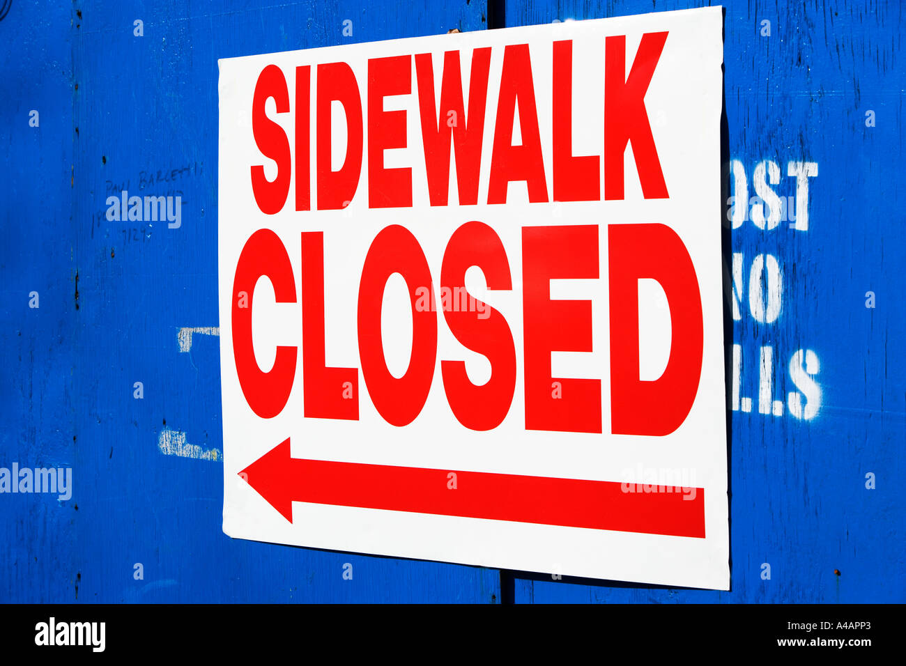 SIDEWALK CLOSED SIGN Stock Photo - Alamy