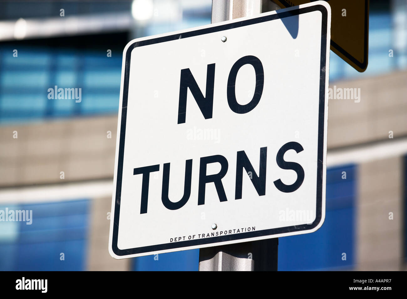 NO TURNS TRAFFIC SIGN Stock Photo - Alamy