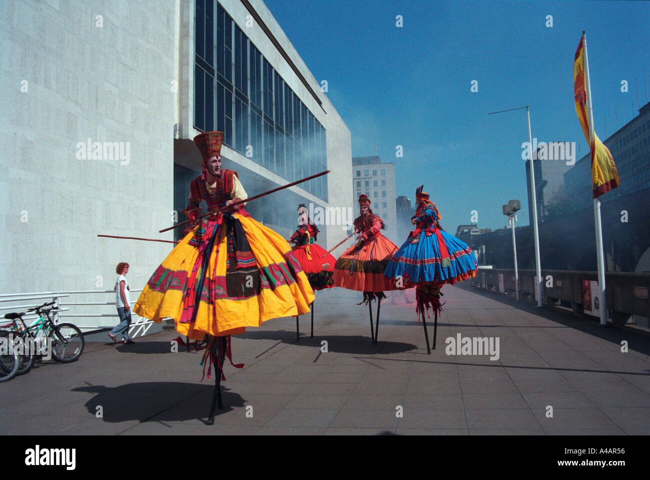 French stilts performers Friches Theatre Urbain open air theatre with ...