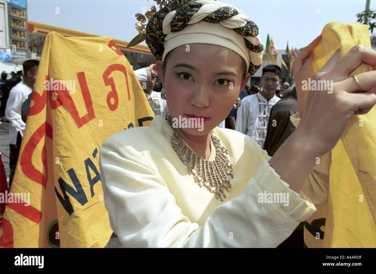 Songkran water blessing in hi-res stock photography and images - Alamy
