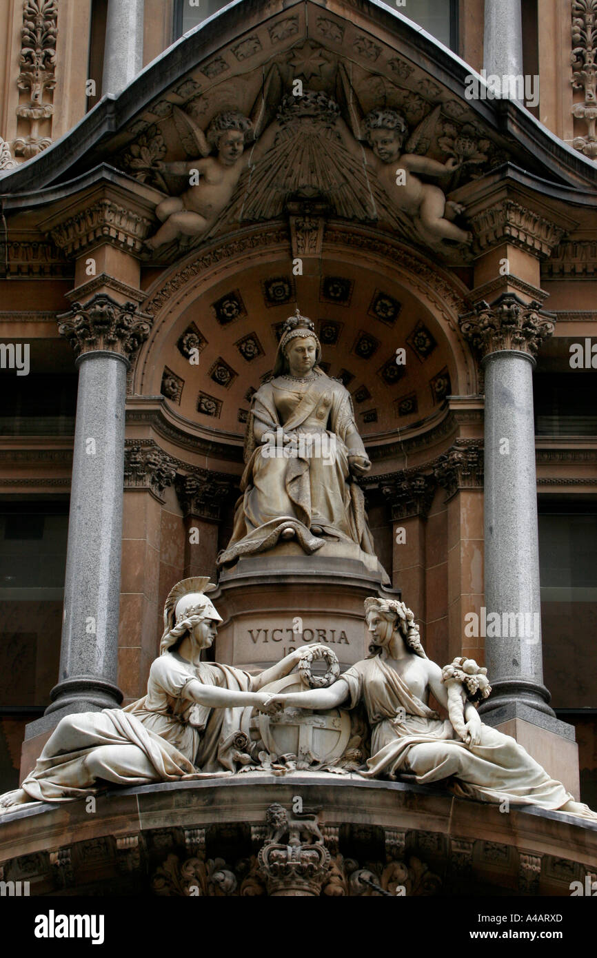 An elaborate 19th century statue of British Queen Victoria that adorns ...