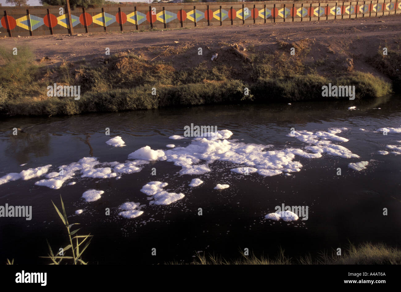 the new river foams with pollution as it enters the usa from mexico ...