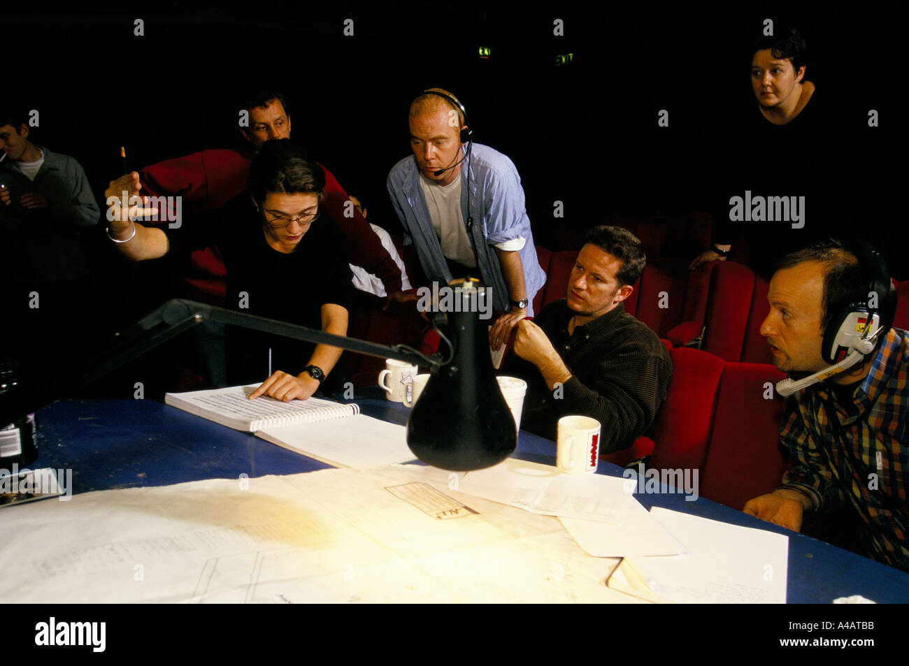 Stage manager & production team in discussion with Matthew Bourne ...