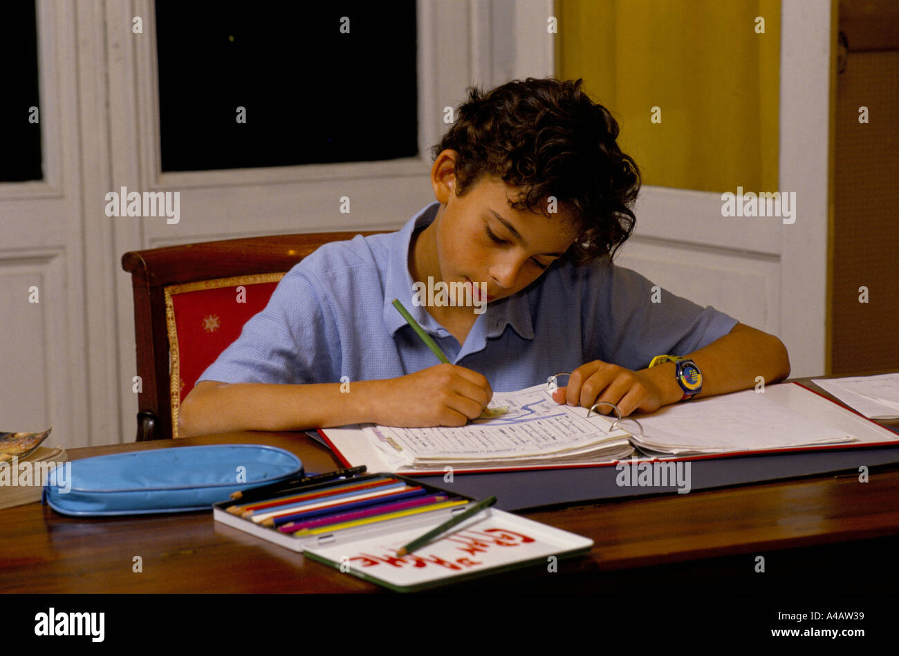 A boy does his school work,Cothill School is a fee-paying private prep ...