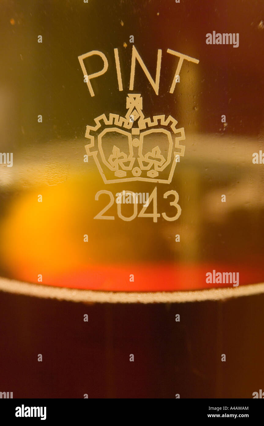 Pint standard symbol on a glass Jan 2007 Stock Photo - Alamy
