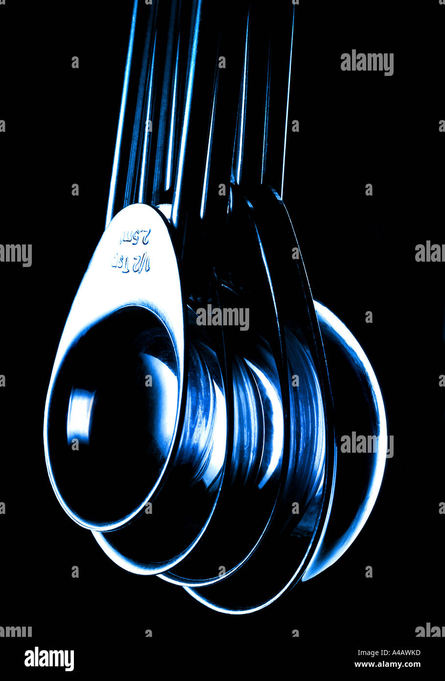 Set blue measuring spoons hi-res stock photography and images - Alamy