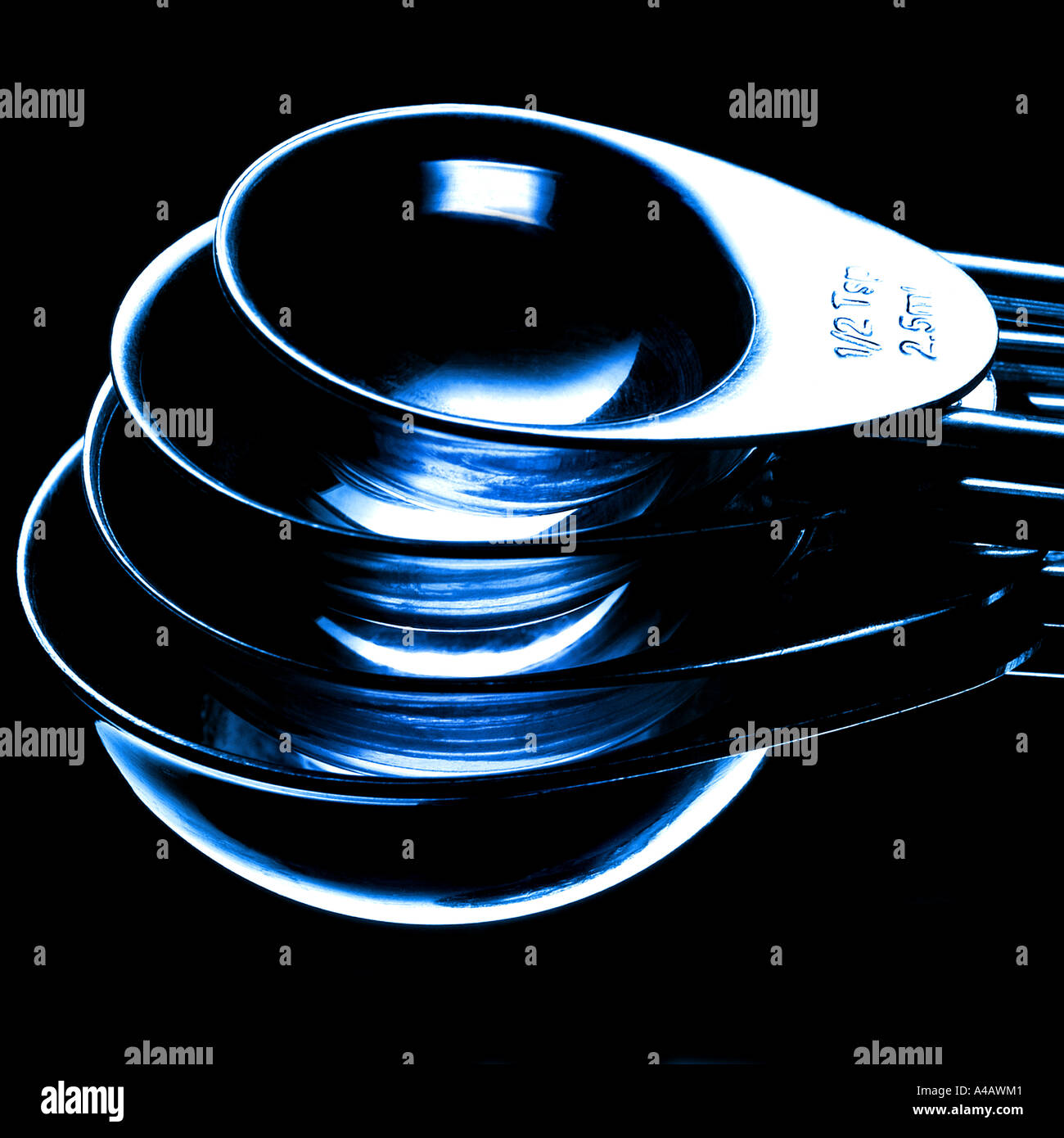 Set blue measuring spoons hi-res stock photography and images - Alamy