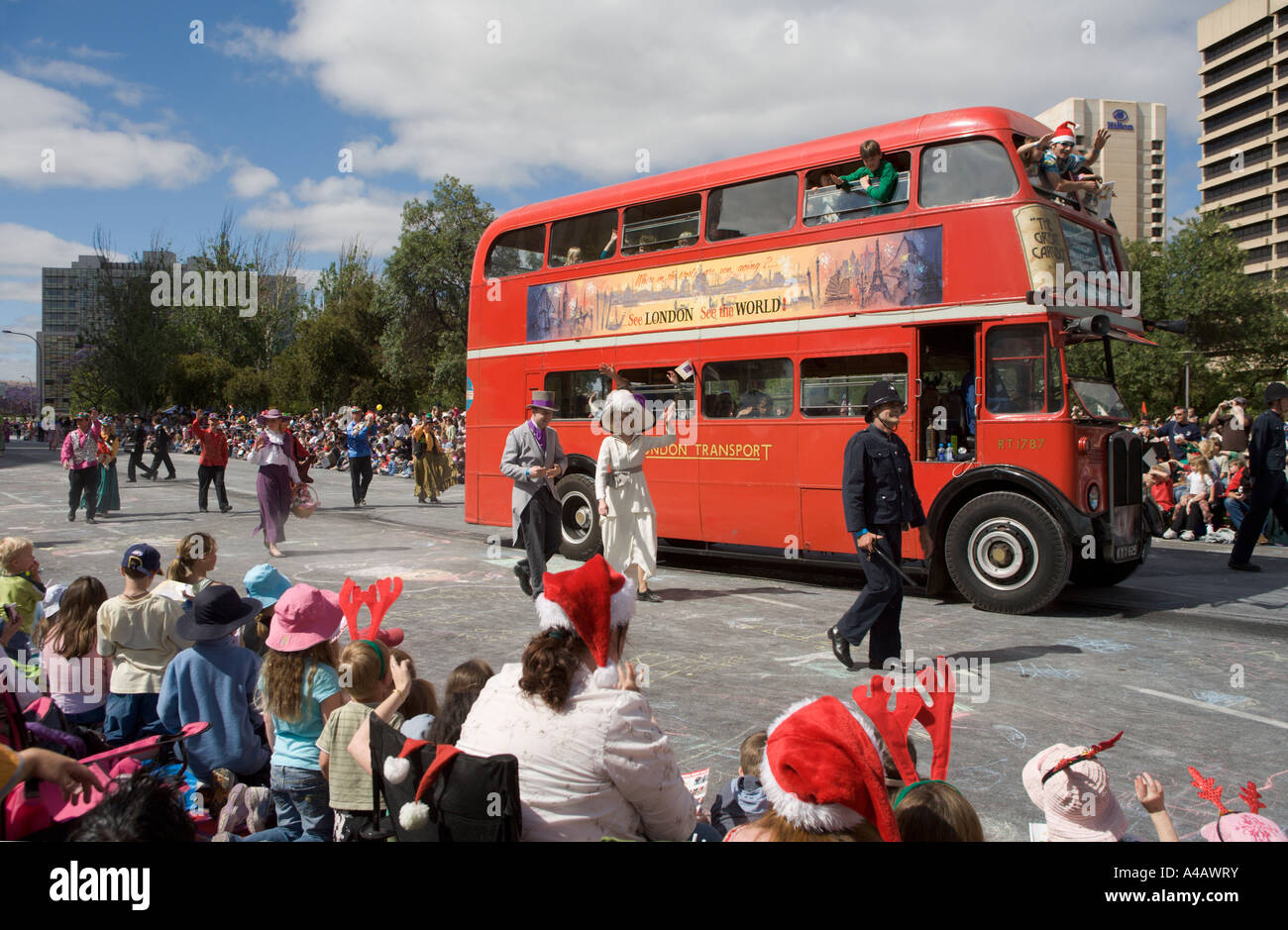 A London Bus at the Adelaide 2006 Christmas Pageant Stock Photo - Alamy