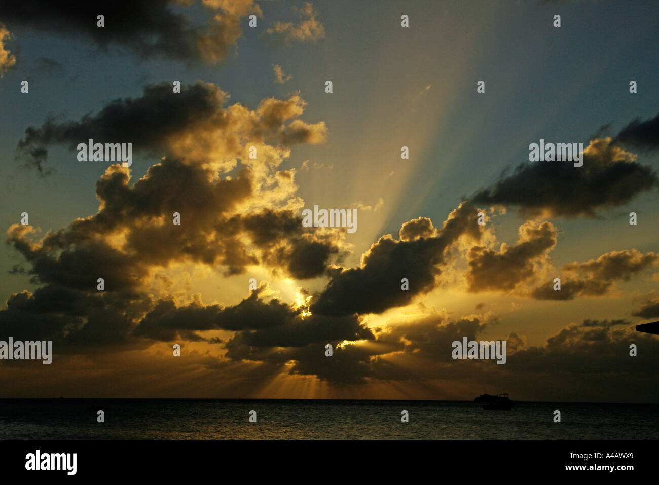 Beach sunset at Antigua Caribbean West Indies Stock Photo - Alamy