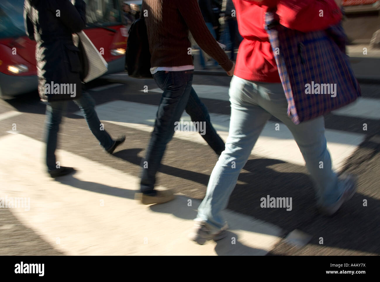Crossing the Road Together Stock Photo - Alamy