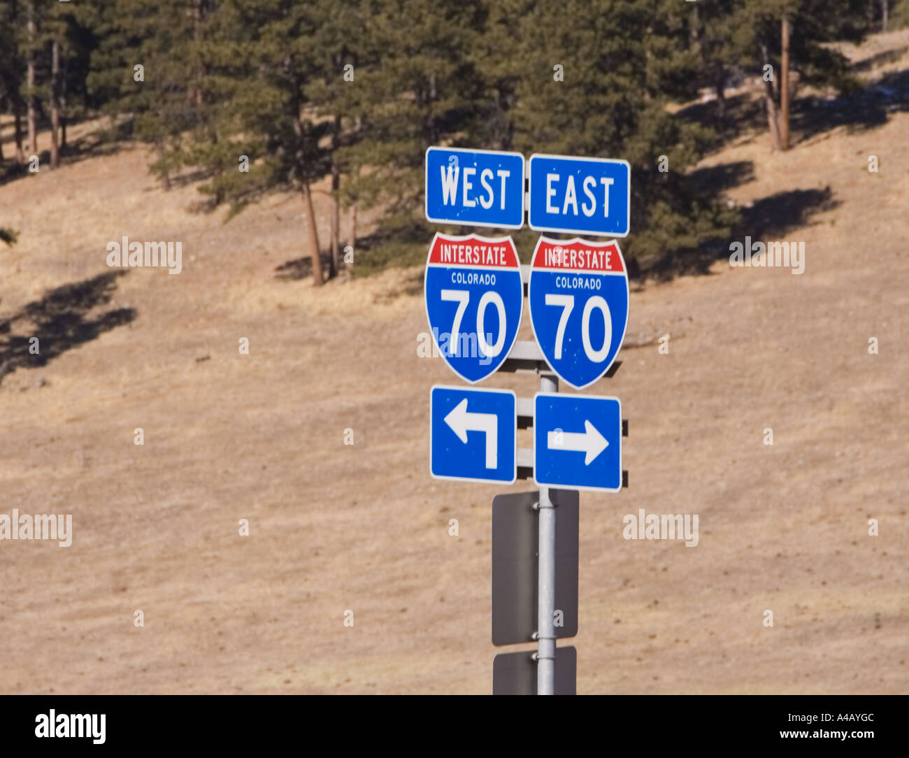 Highway sign near Denver, Colorado Stock Photo - Alamy
