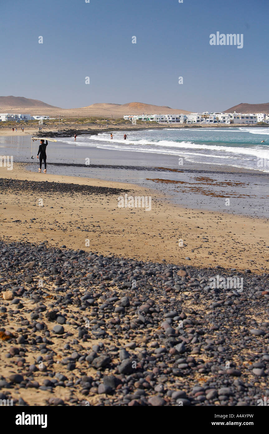 Famara Beach in Lanzarote Stock Photo - Alamy