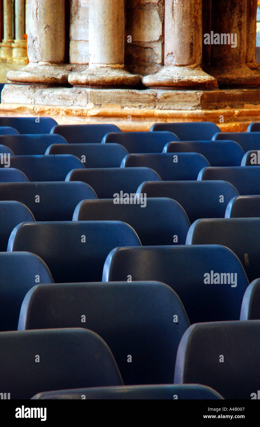 Interior stone church rows chairs hi-res stock photography and images ...