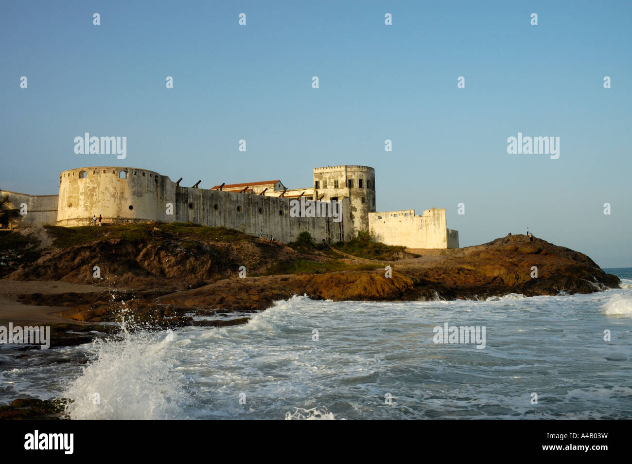 View of Cape Coast castle from the sea in Cape Coast, Ghana, Africa ...