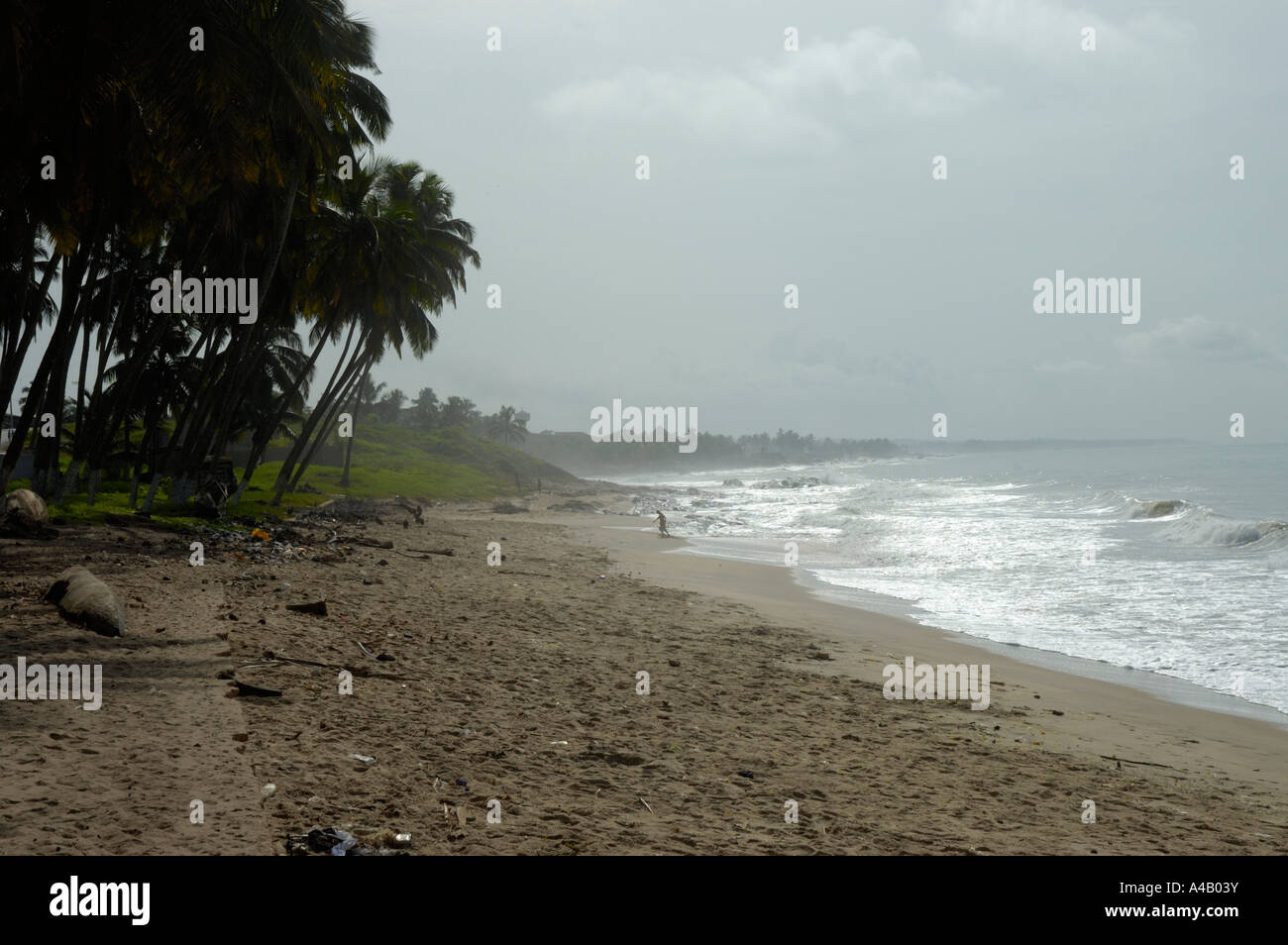 Beach and ocean between Elmina and Cape Coast in Ghana, Africa Stock ...