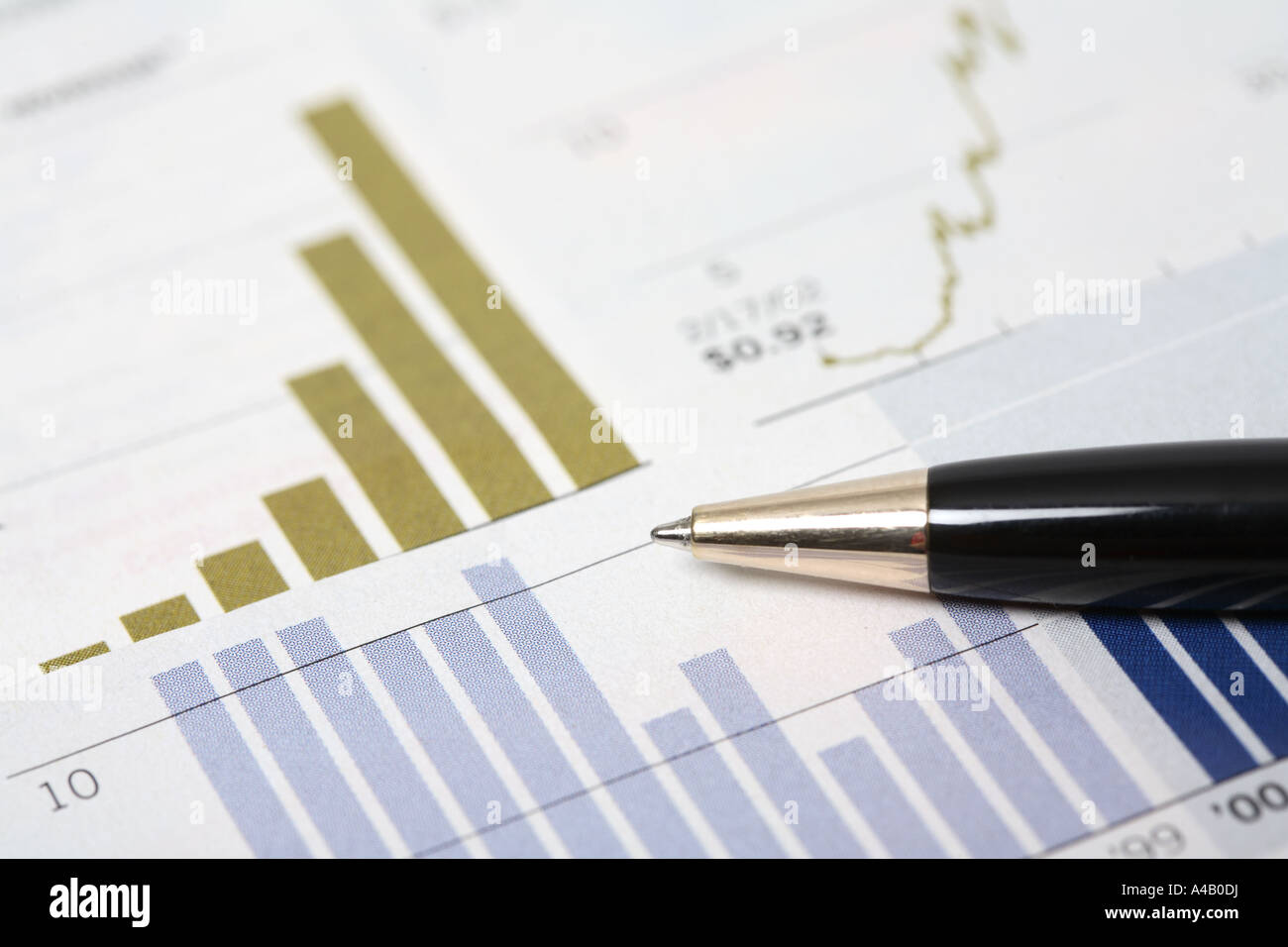 Pen and Graphs Stock Photo - Alamy