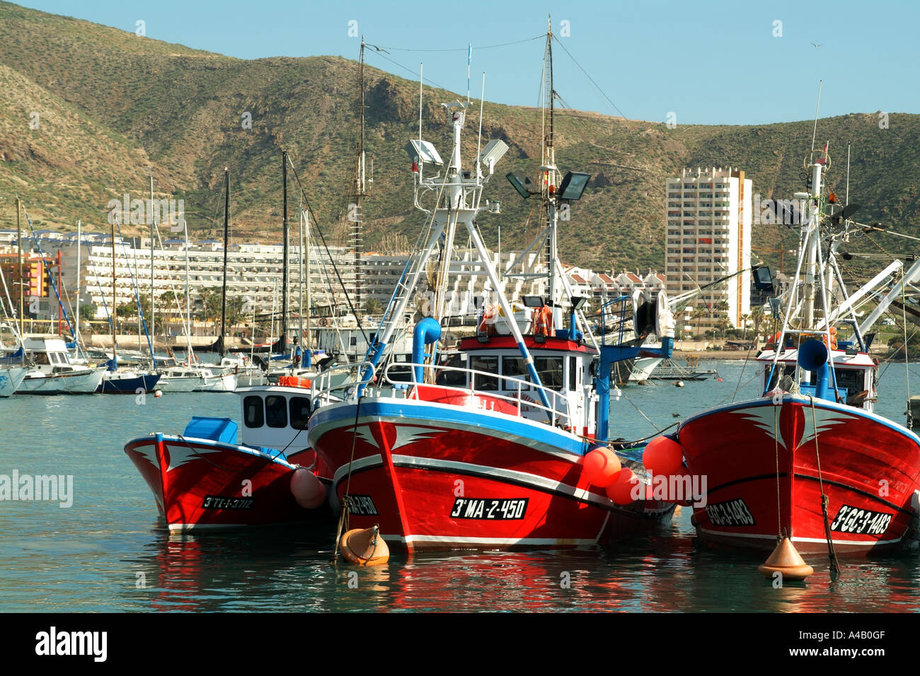 Los Cristianos harbour and port southern Tenerife Canary Islands Spain ...
