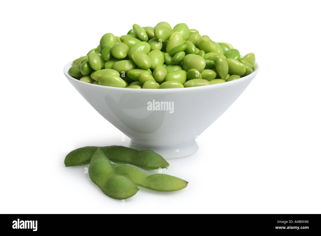 Edamame Soy Beans cut out on white background Stock Photo - Alamy
