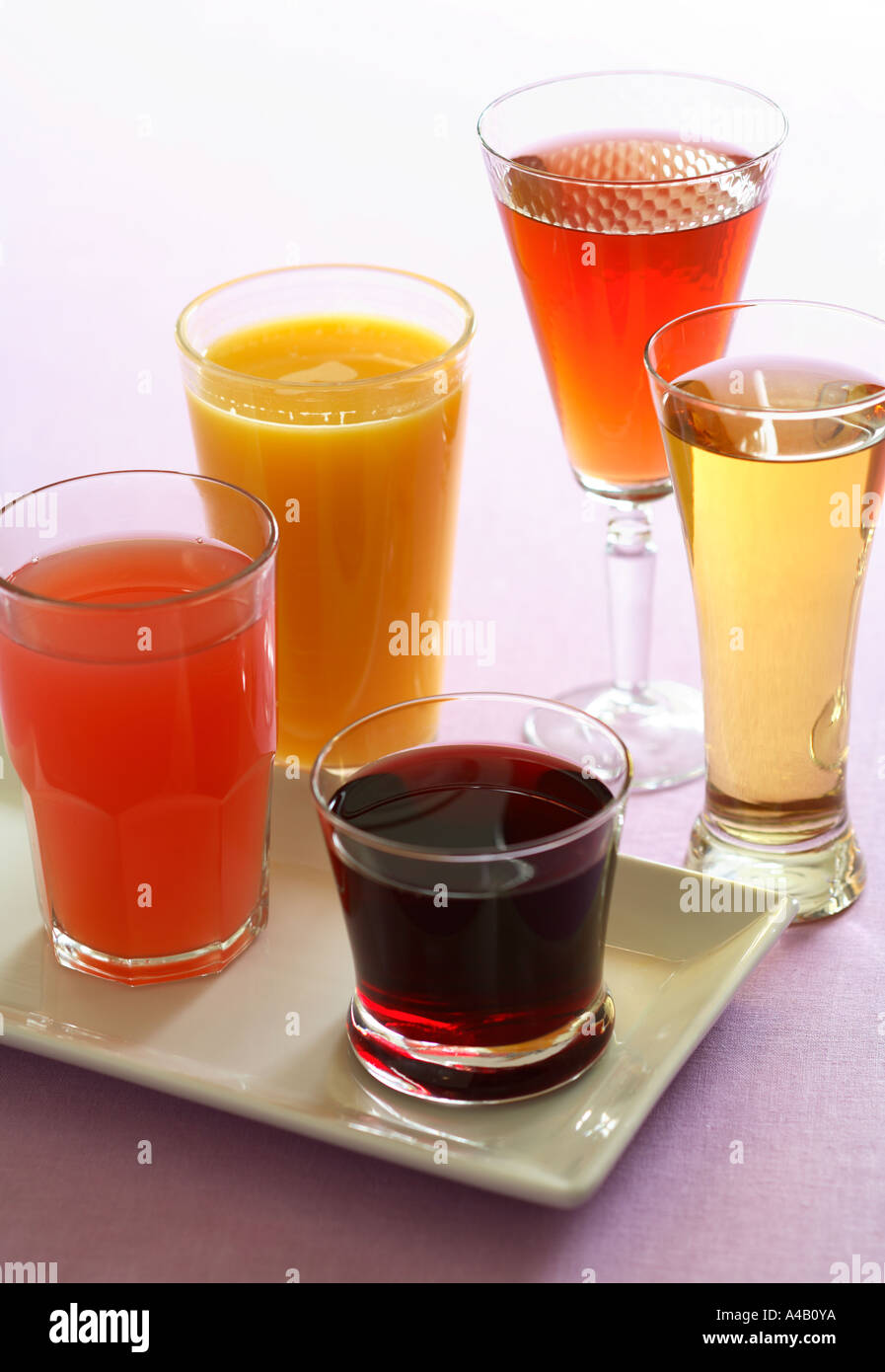 Assortment of Fresh Fruit Juices Stock Photo - Alamy