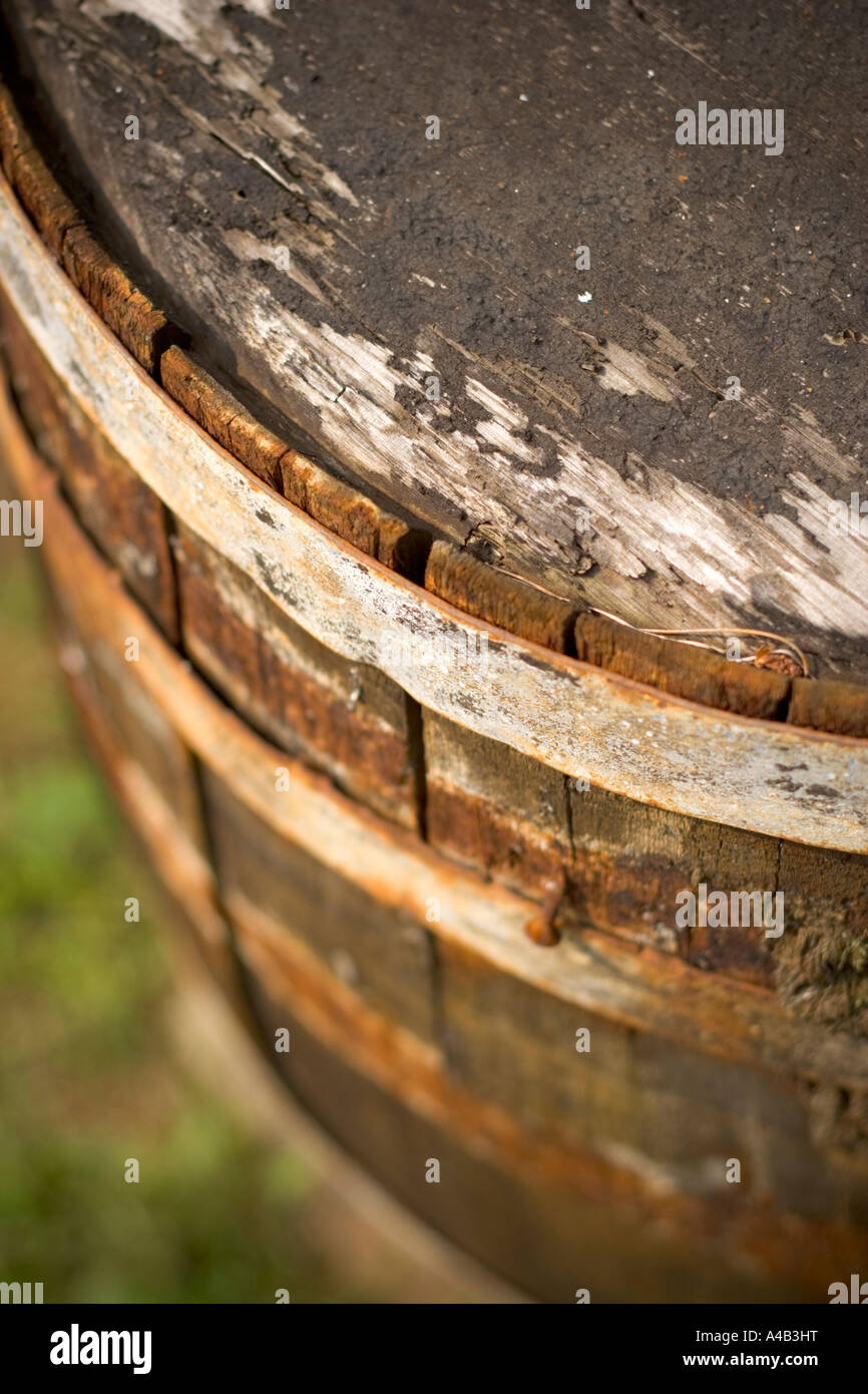 a rusty and rotten barrel Stock Photo - Alamy