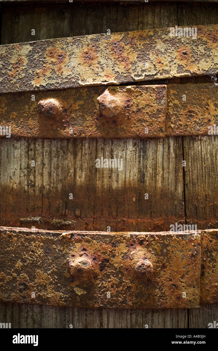 a rusty and rotten barrel Stock Photo - Alamy