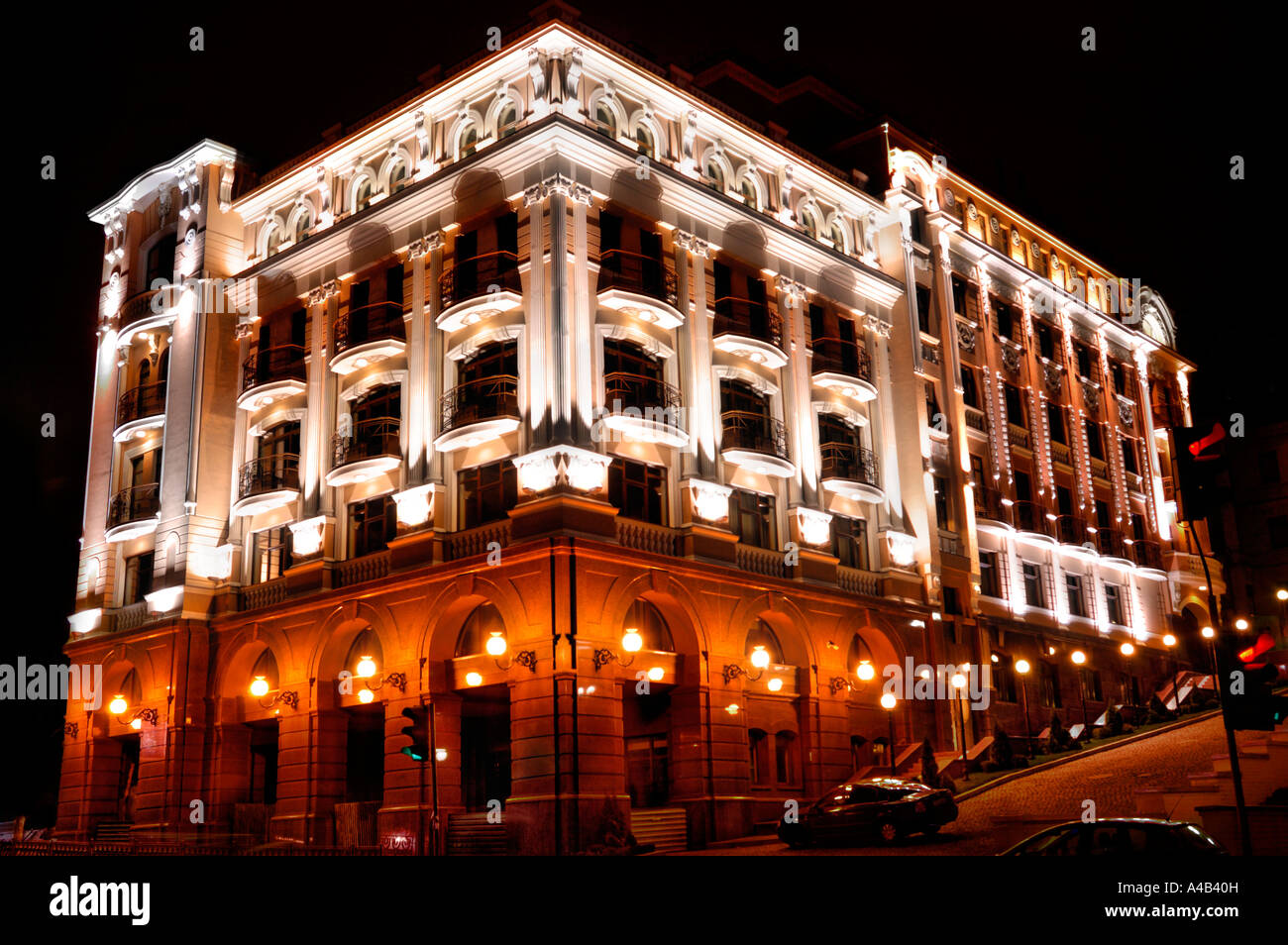 Hotel at Night Stock Photo - Alamy