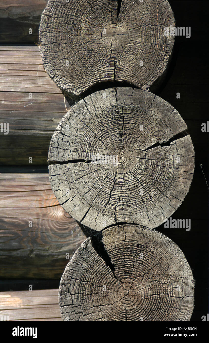 Wooden wall of a traditional Russian house Stock Photo - Alamy