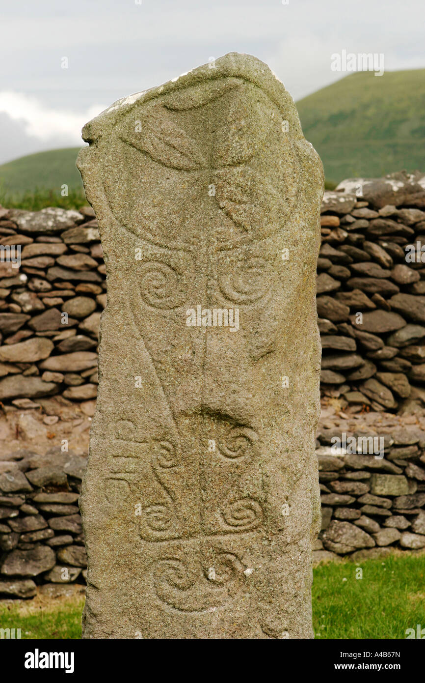 Ancient Celtic Tombstone Stock Photo - Alamy