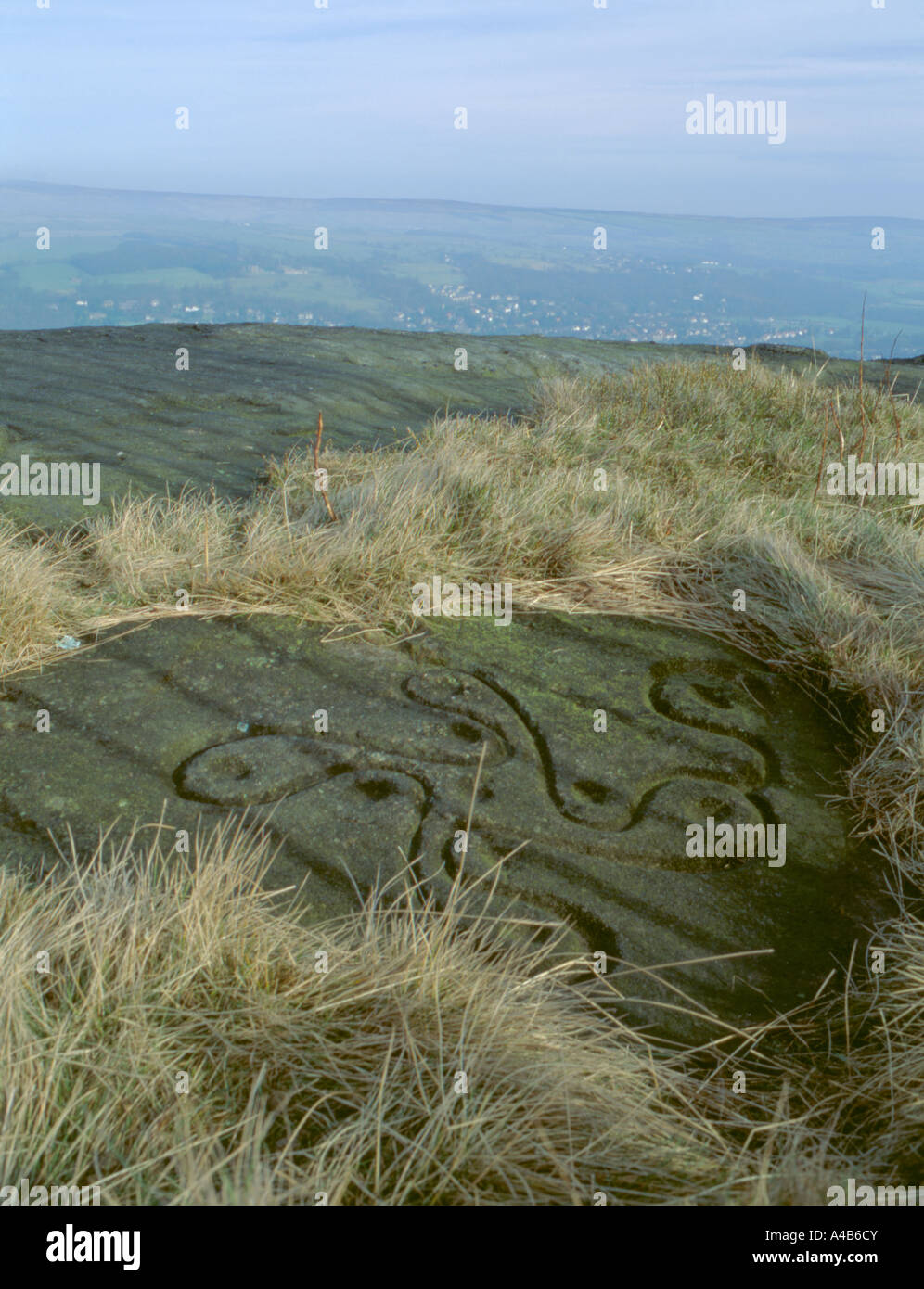 The "Swastika Stone", Addingham High Moor, south west of Ilkley, West ...