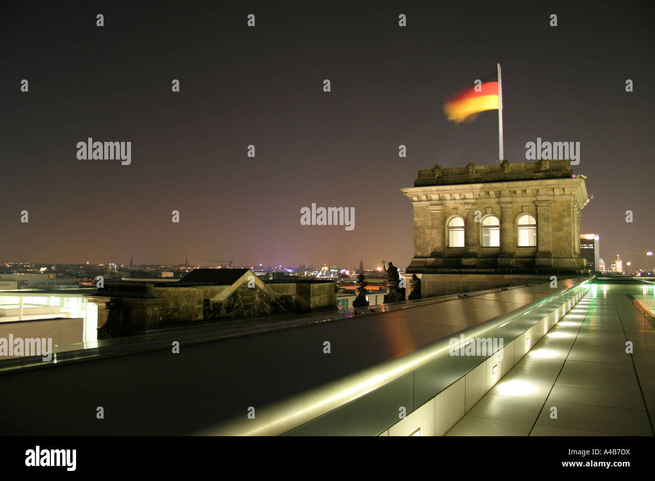 reichstag tower at night berlin germany Stock Photo - Alamy