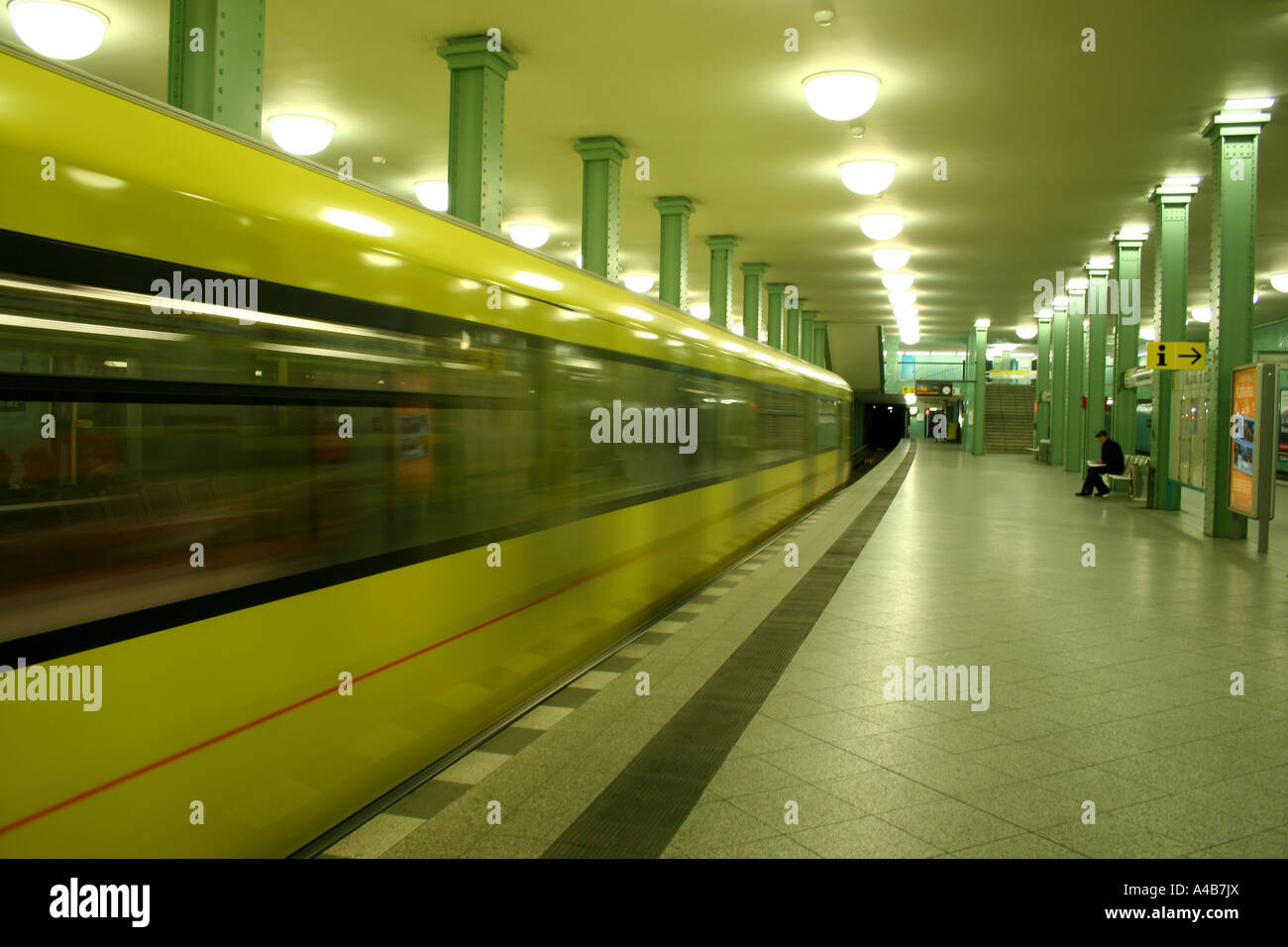 underground train coming into station Stock Photo - Alamy