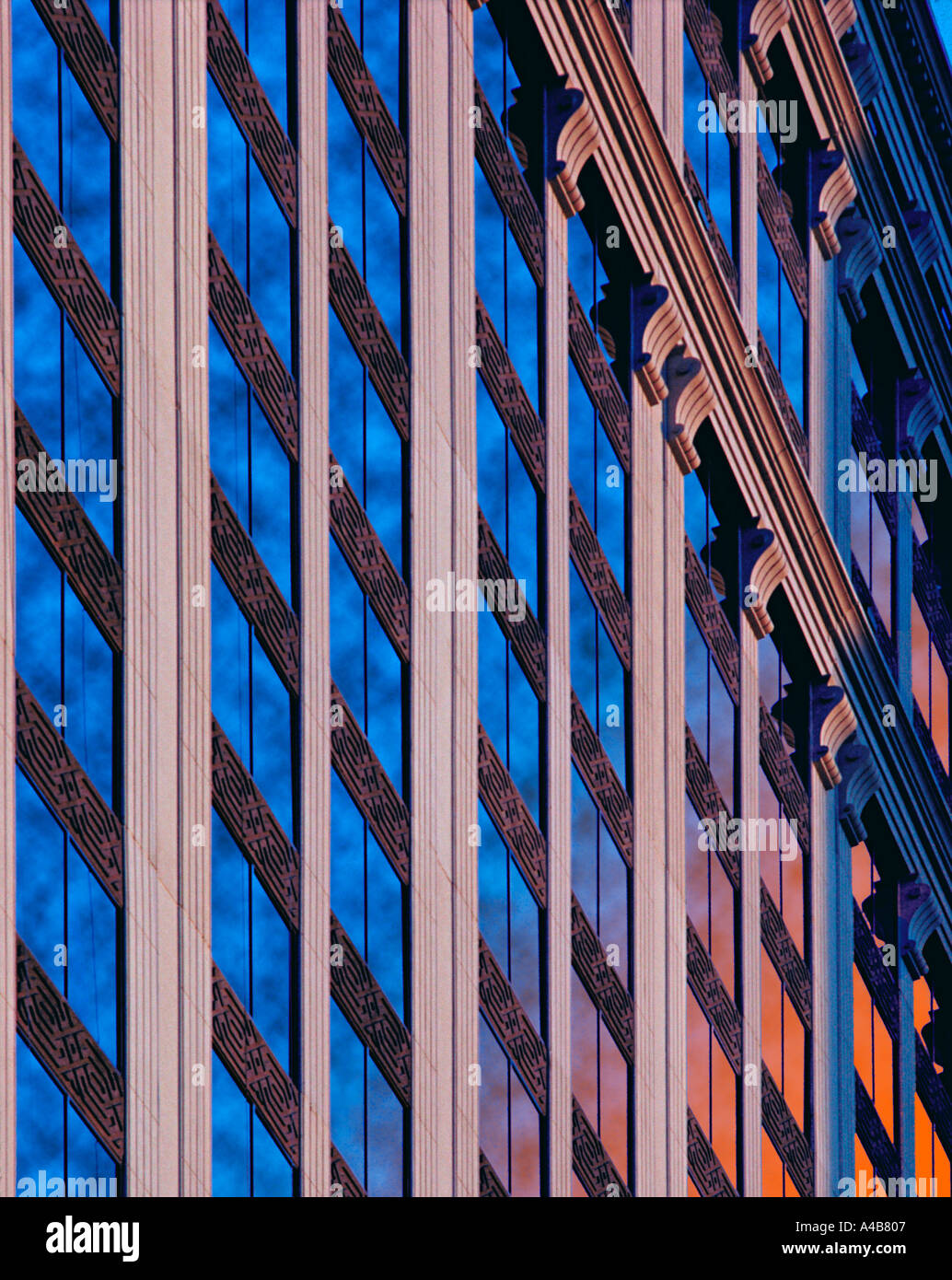 Architectural sunset detail of corporate windows Atlanta Buckhead ...