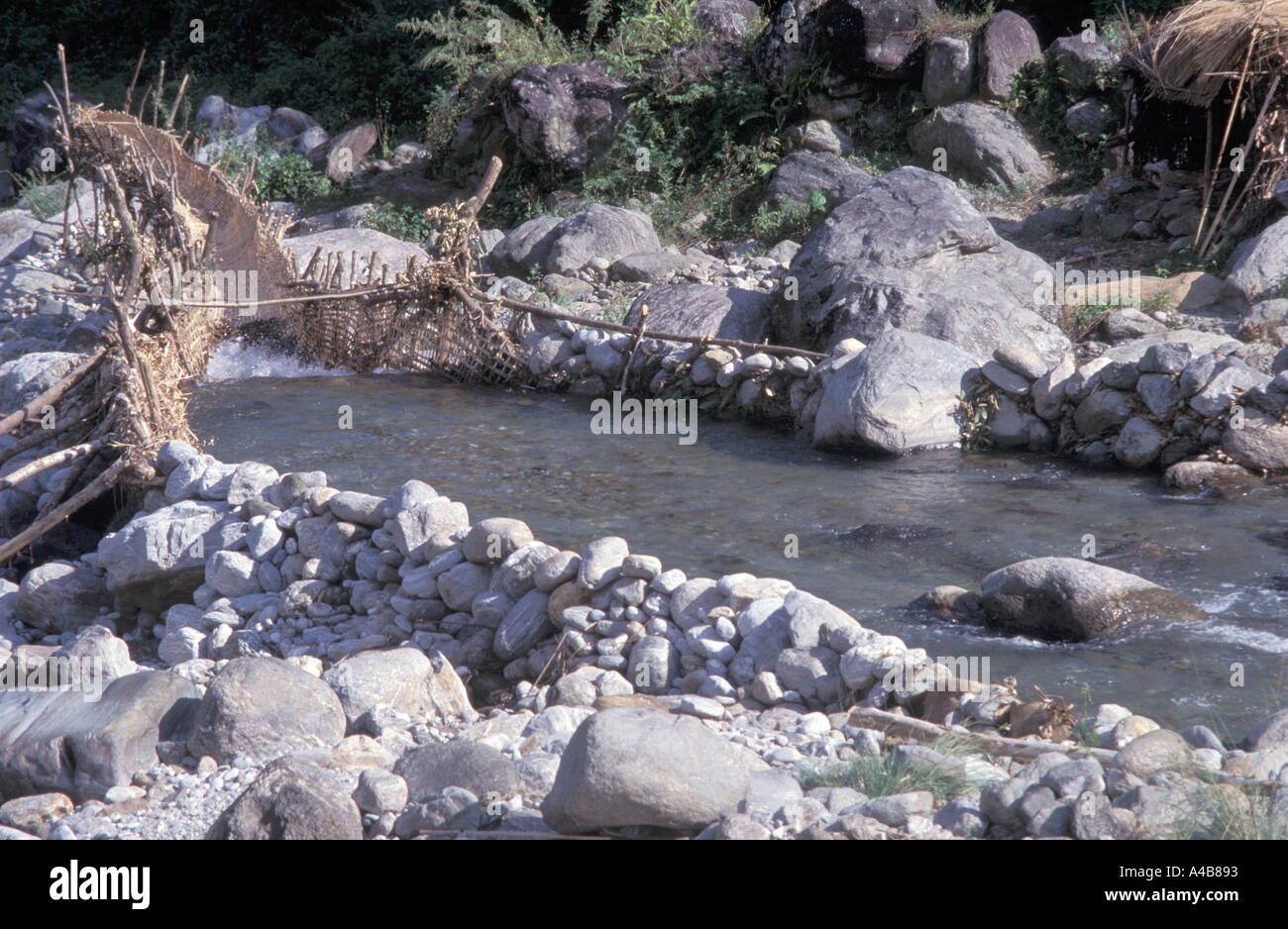 Fish trap effectively blocks river hi-res stock photography and images ...