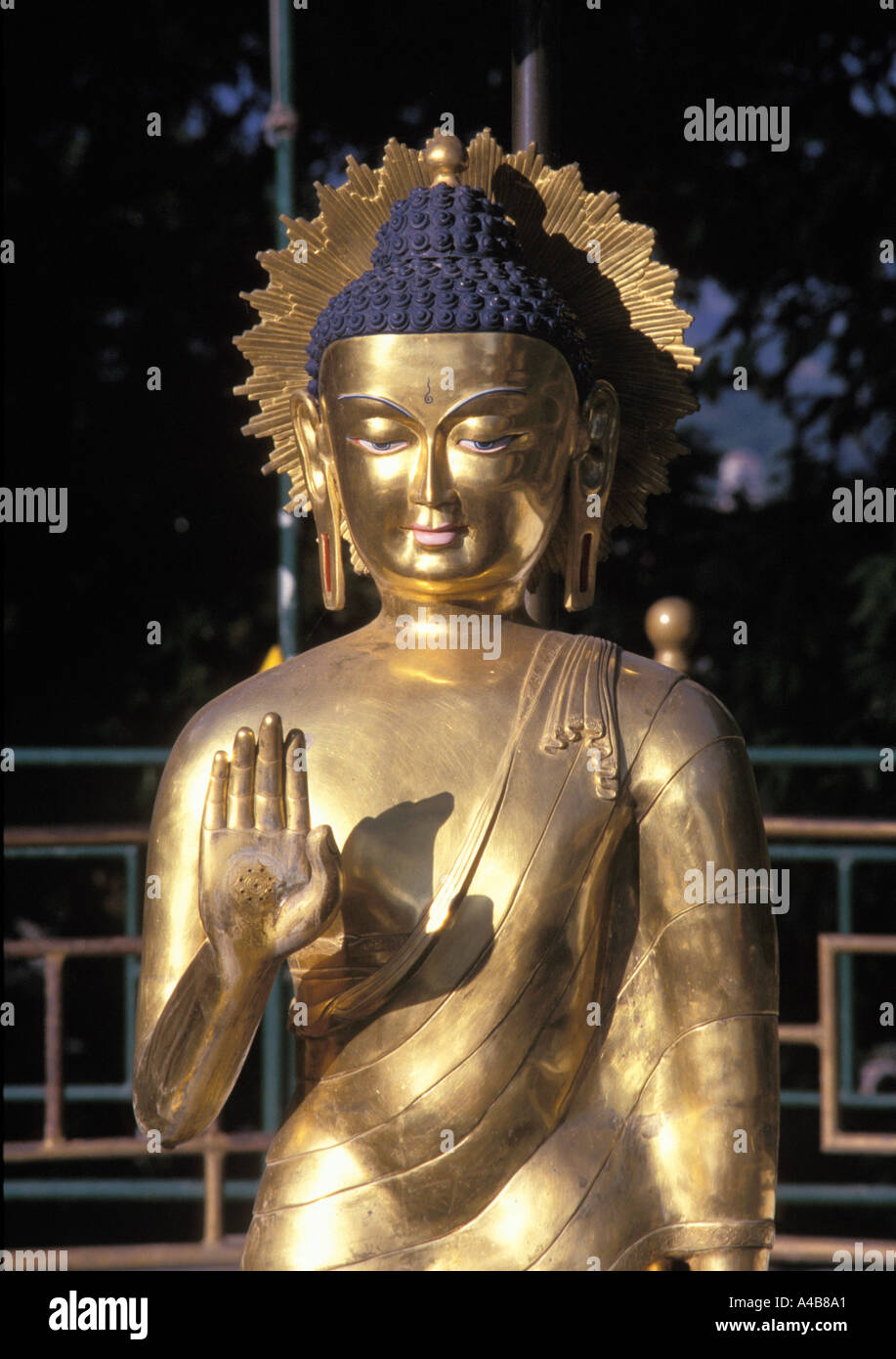 Peace Buddha at Swayambhu Nath Kathmandu Stock Photo - Alamy