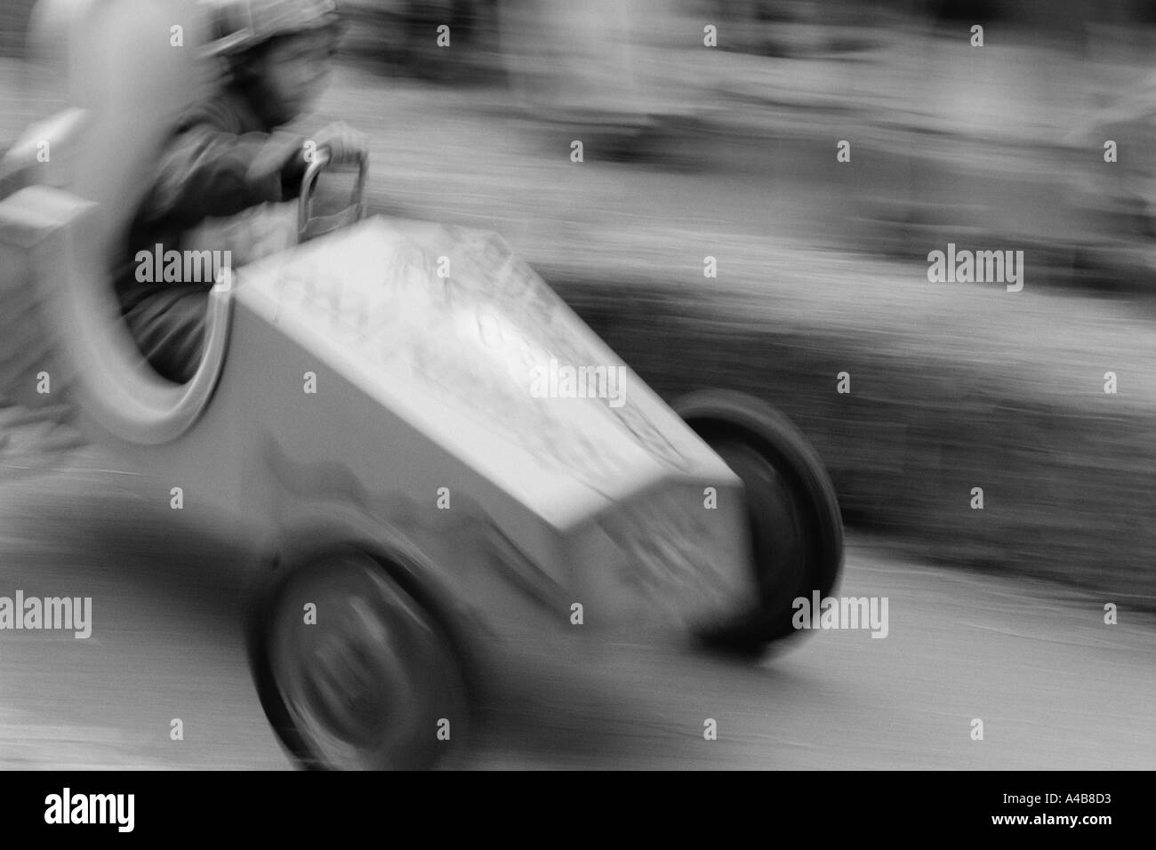 A soapbox derby racer taking a curve Stock Photo - Alamy