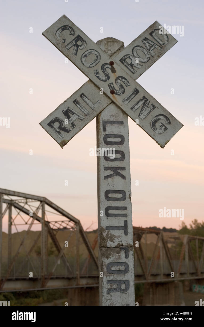 Railroad crossing sign x hi-res stock photography and images - Alamy