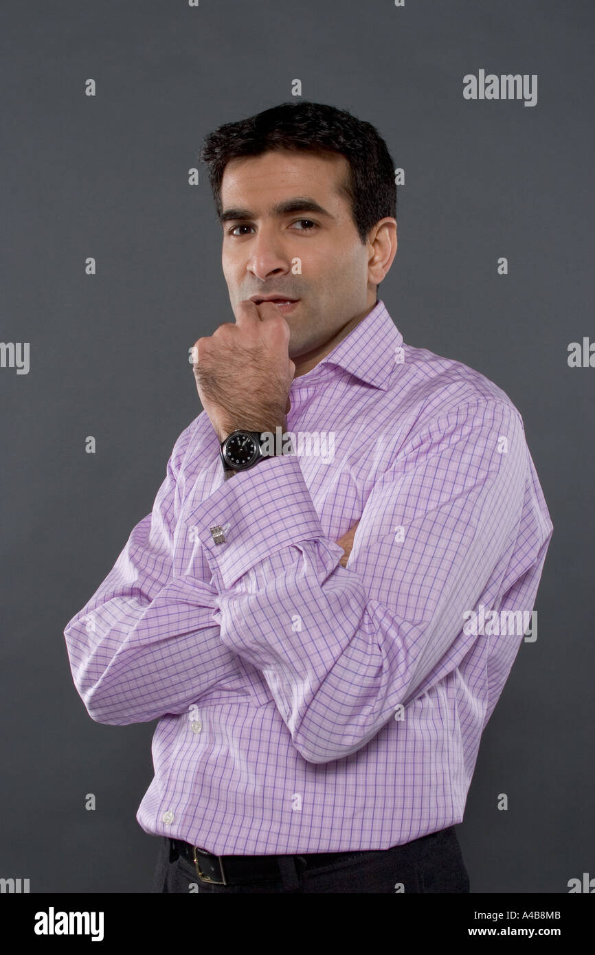 Portrait of thoughtful man Stock Photo - Alamy