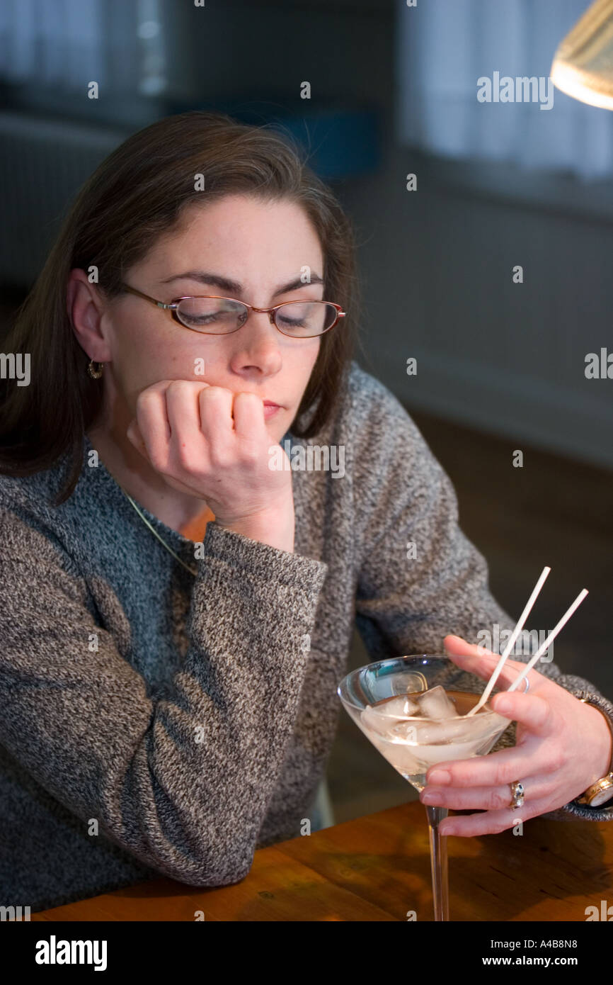 Gin drinking woman hi-res stock photography and images - Alamy