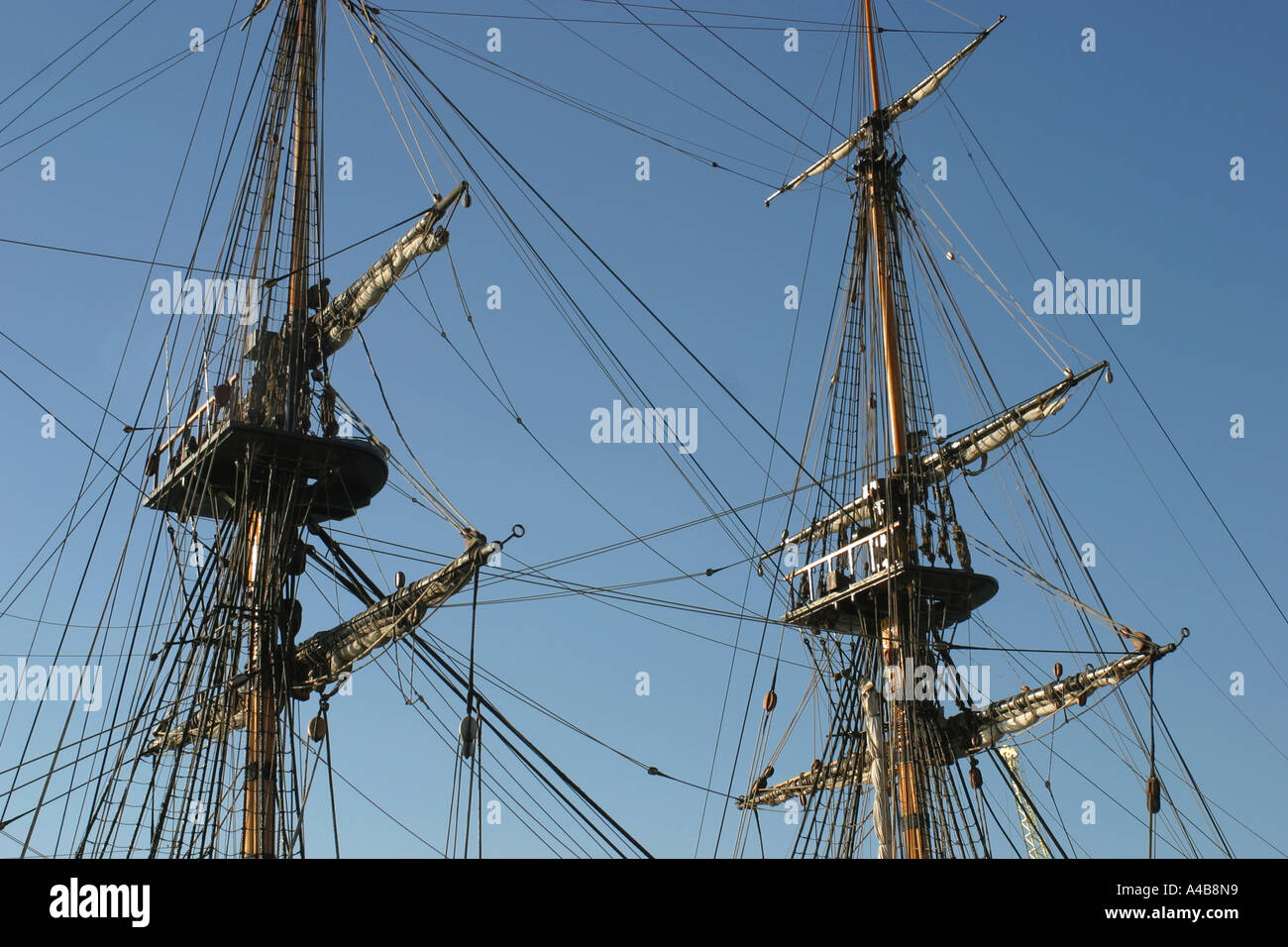 rigging of sailing ship, southampton, uk Stock Photo - Alamy