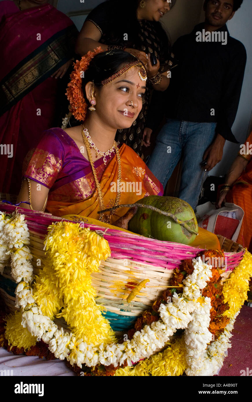 Stock image of traditional Hindu wedding in Hyderabad India with bride ...