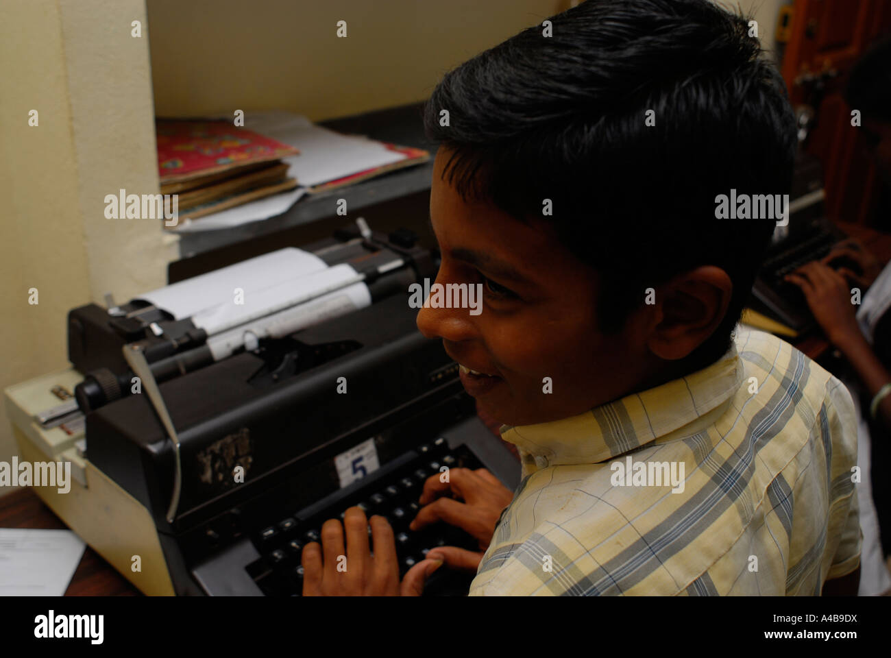 Stock image of Indian Dalilt tribal village children at computers at ...
