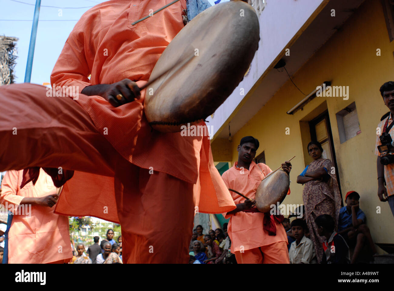 Stock image of traditional Dalit drummers dancers and drums in Daspuram ...