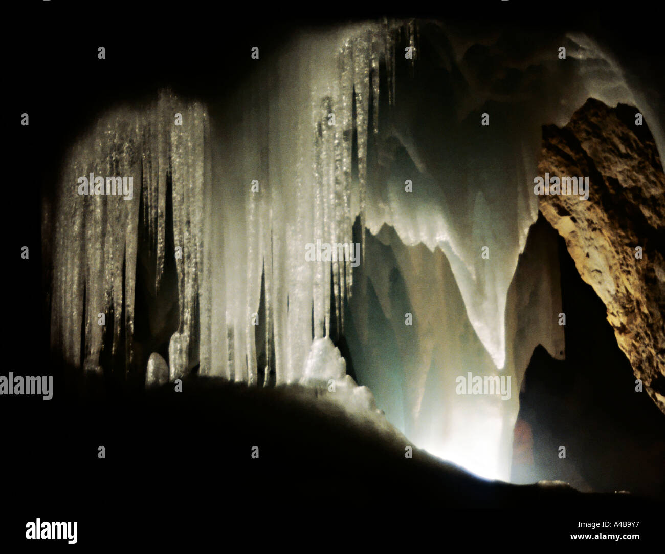 Ice formations in the Eisriesenwelt ice cave Austria Stock Photo - Alamy