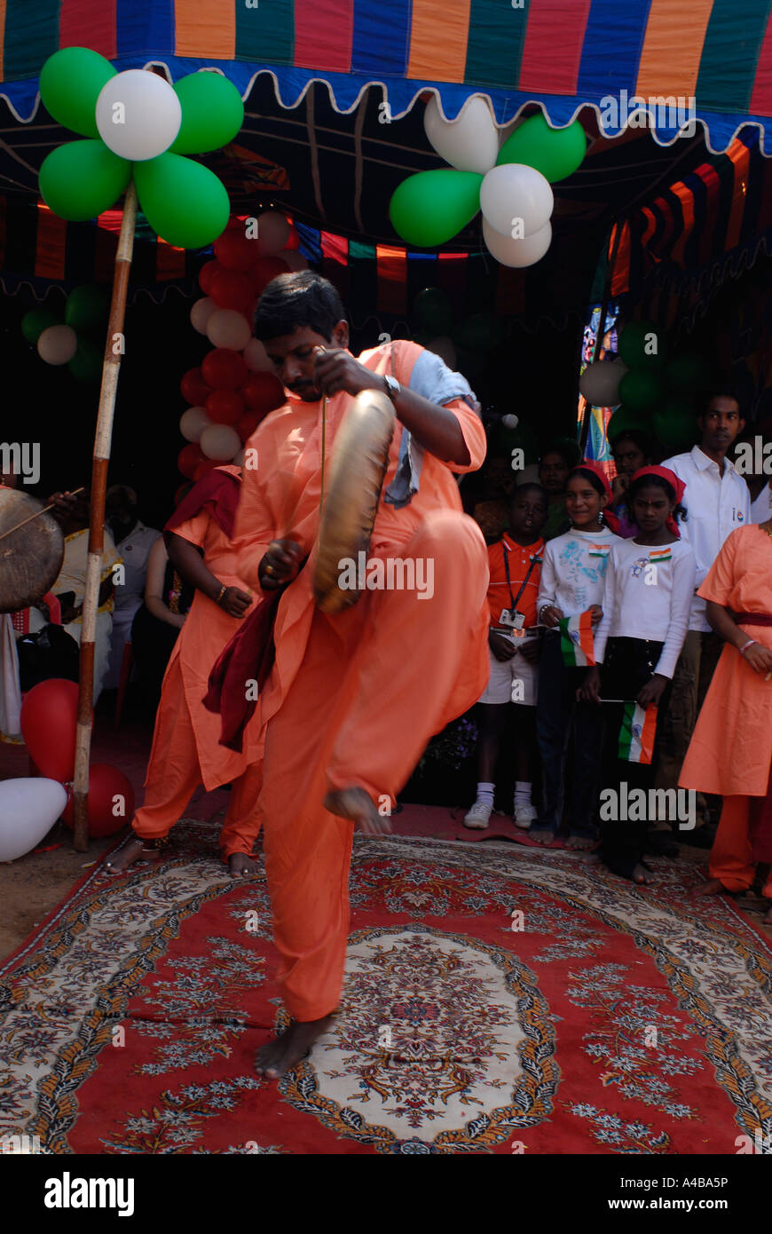 Stock image of traditional Dalit drummers dancers and drums in Daspuram ...