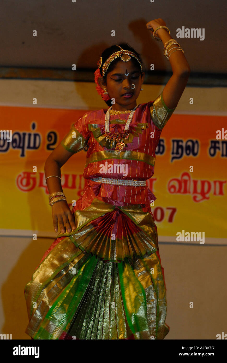 Young Dalit girl dancing in classic indian dance costume for Republic ...