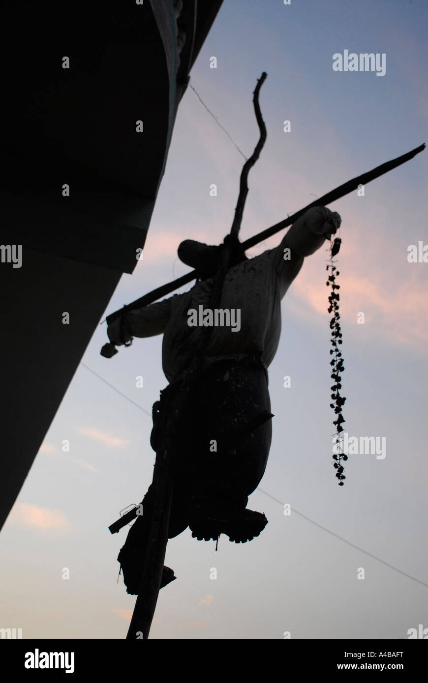 Stock image of hanging effigy to ward off bad luck near Chennai Tamil ...