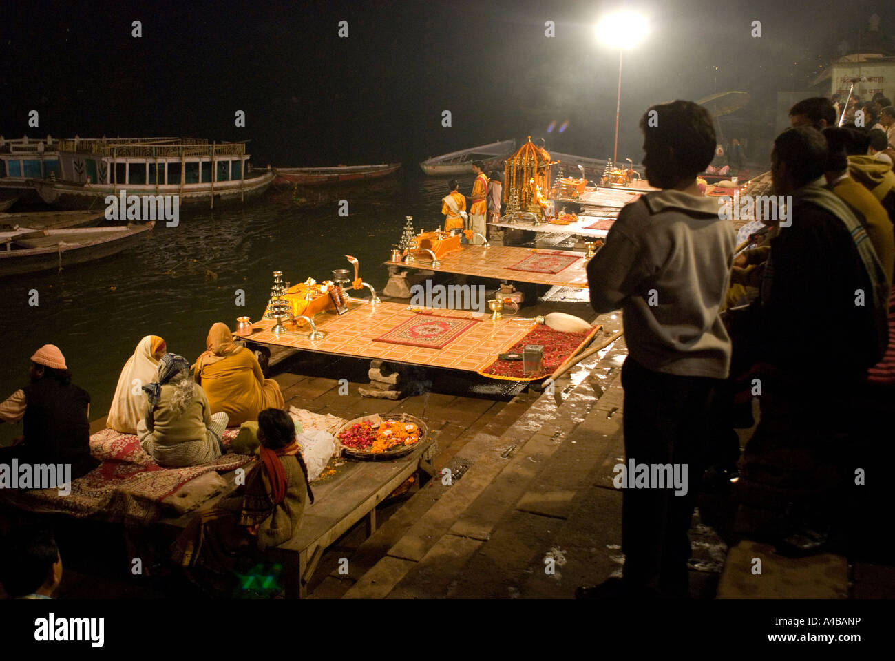 Stock image of festival of lights on the ghats of the Ganges in ...