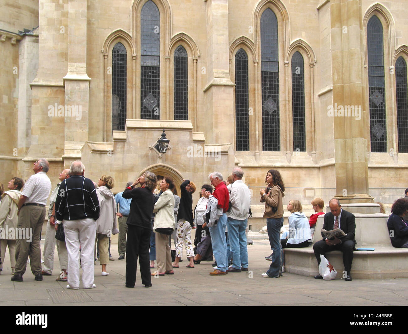 The Temple Church Church Court and Tourists and Artchitechure Inner ...