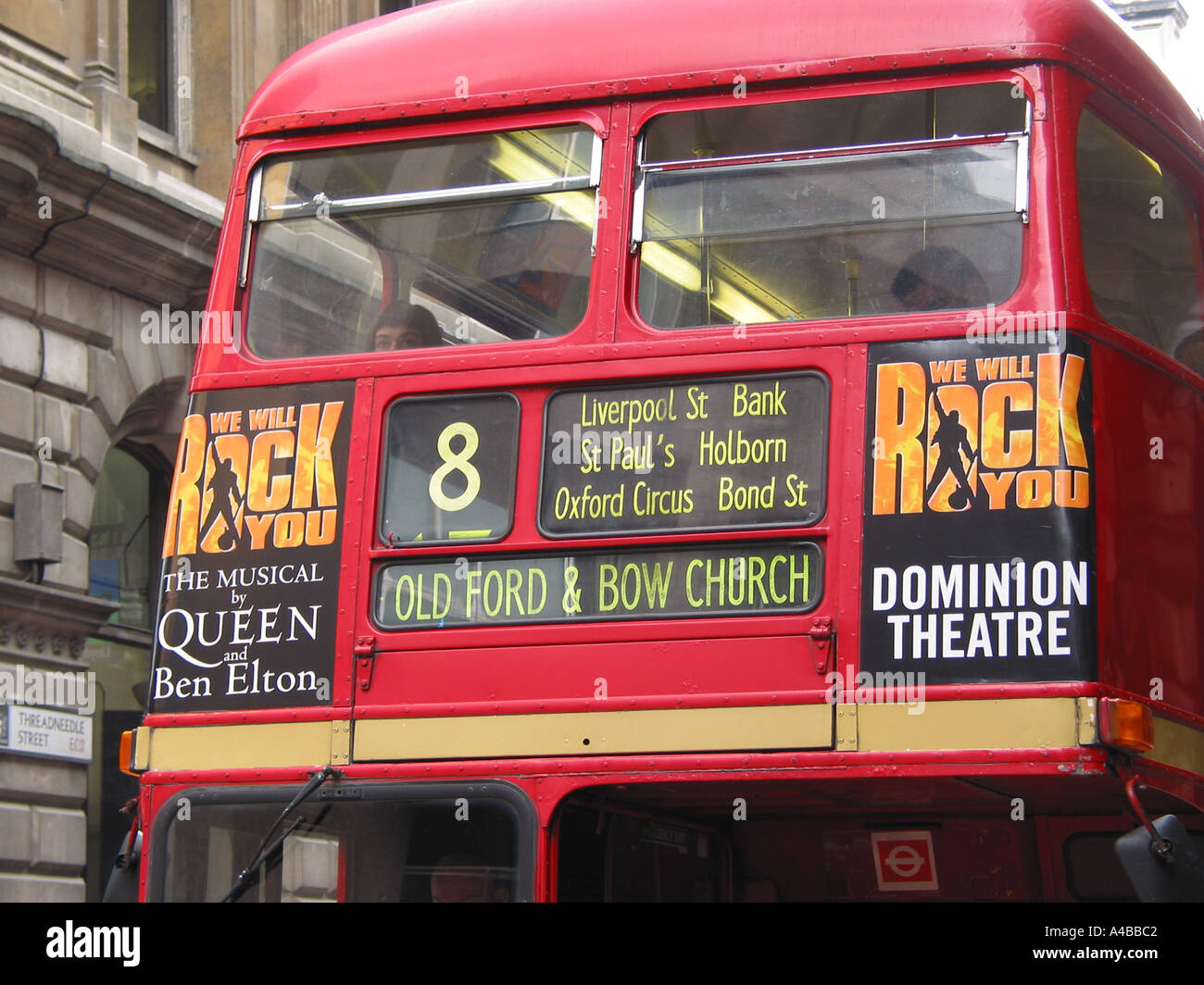 London Red Bus Threadneedle street City of London England Great Britain ...